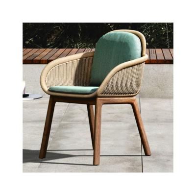 Outdoor Furniture Eave Leisure Teak Wood Sofa Chair Armchair for Garden Set