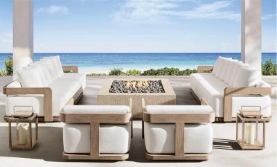 China Multiple Designs Weathered Teak Outdoor Sofa Set for Solid Teak Garden Furniture for sale