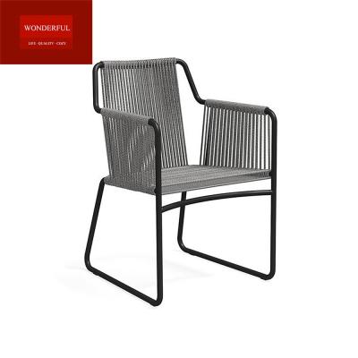 China Quick Dry Foam and Rope Modern Outdoor Aluminum Dining Chairs for Ultimate Relaxation for sale