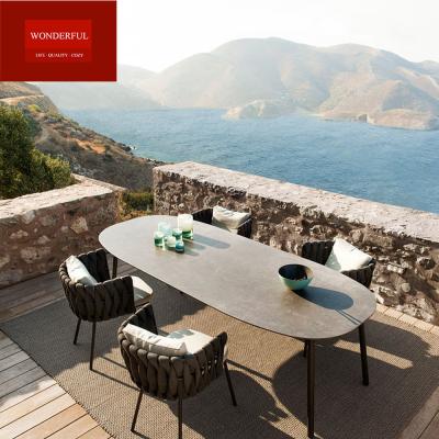 China Home Office and Garden Patio Rattan Dining Set with Quick Dry Foam Cushions for sale