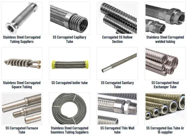 Corrugated Stainless Steel Pipe - Rustproof and Corrosion-Resistant 316 L Corrugated Pipes 1&quot; Bsp Ss Braided Flexible Metal Tube