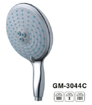 Smoothy Rotation Thumb Tab Polished Hand Round Chrome Shower Head Three Function