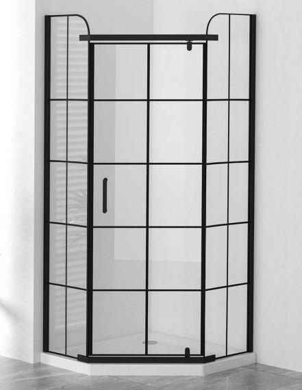 3/8in Thickness Grilled Pattern Glass Shower Cubicles Diversified Pivot Door Shower Enclosure