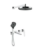 Quality Concealed Brass Shower Faucet System with Headshower and Hand Shower Complete Set for sale