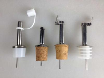 China Stainless steel oil pourer with cork stopper for sale