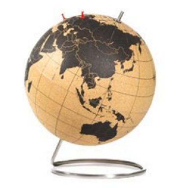 China Small Cork Globe Diameter 210mm 8.2 Inch Educational World Map Decorative for sale