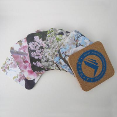 China Custom Cork Printed Coaster Square MDF Paper Cork Coaster 10cm Diameter for sale