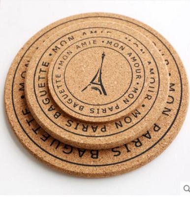 China Eco-Friendly Cork Placemat Coaster Set with Silkscreen Logo Custom 10x10 Inch for sale