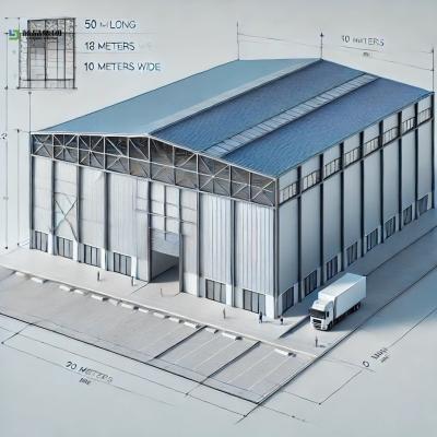 China Rock Wool Panel Steel Construction Warehouse Light Weight Structure CE for sale