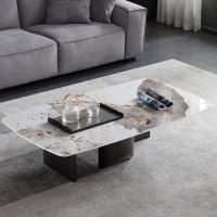 China OEM Marble Texture Rectangular Coffee Table Italian Minimalist Rectangular Tea Table for sale
