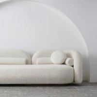 China Three Dimensional White Teddy Velvet Couch Sofa Polyester Fiber for sale