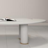 China Modern Marble Topped Pedestal Coffee Table Irregular Shape for sale