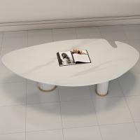 China Modern Marble Topped Pedestal Coffee Table Irregular Shape for sale