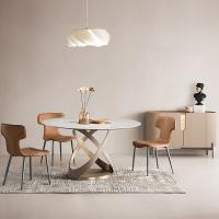 China OEM Round Contemporary Marble Dining Table 1.35M Formaldehyde Free for sale