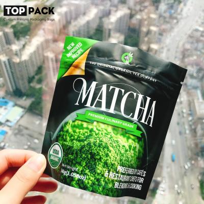 Cina 30g stanno sul tè di Matcha dei sacchetti di imballaggio per alimenti che imballa con la chiusura lampo in vendita