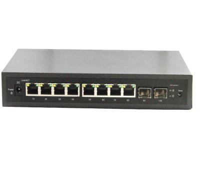 China managed 8 Port 10/100/1000Mbps  POE Switch With 2 Gigabit SFP Slots for sale