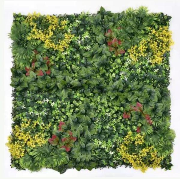 Quality Low Maintenance Fake Green Wall Grass Long Lasting Performance PE Square Shape for sale