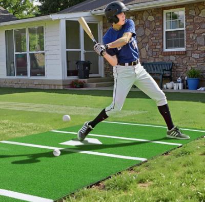 China Portable Artificial Turf Baseball Batting Mat with PU Foam Backing UV Resistant and Customizable Options for sale