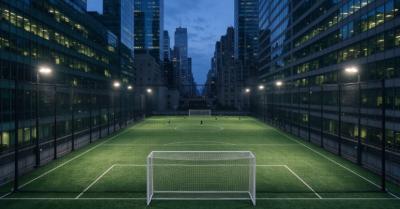 China 50mm Pile Height Football Artificial Turf with 140 Stitches/m and 12000 Dtex for Durable Soccer Artificial Grass Performance for sale
