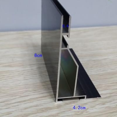 China exhibición superior interior de la muestra de publicidad del perfil del lado del signle de los 8cm de la tela de la tensión de la exhibición de la caja de aluminio negra brillante de la muestra en venta