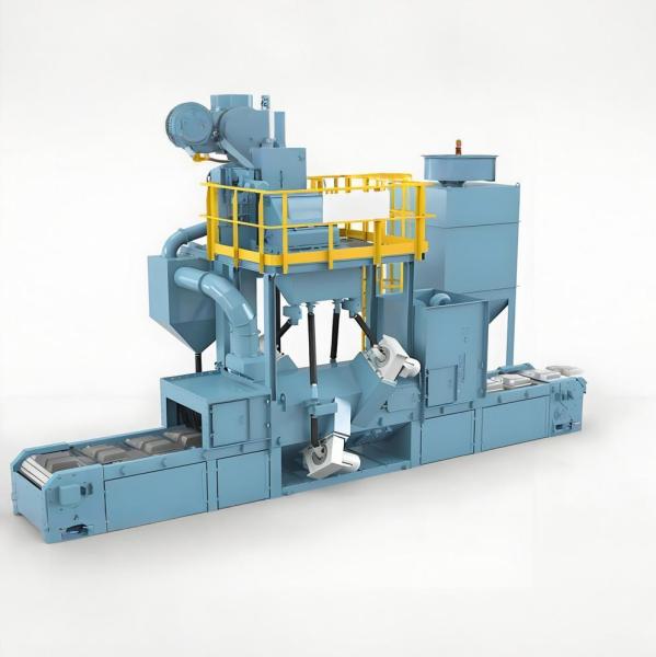 Quality Pass Through Shot Blasting Machine With Manganese Wire Mesh Continuous Blasting For Flat Metal Parts for sale