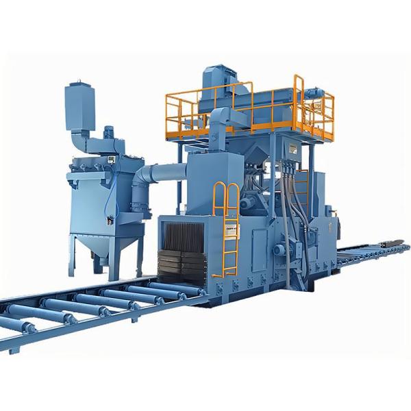 Quality Pass Through Tunnel Type Roller Conveyor Shot Blasting Machine With Manganese Liner for sale