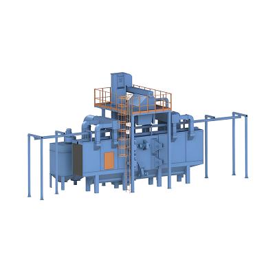 China Overhead Monorail Conveyor Pass Through Shot Blasting Machine For Continuous Workflow for sale