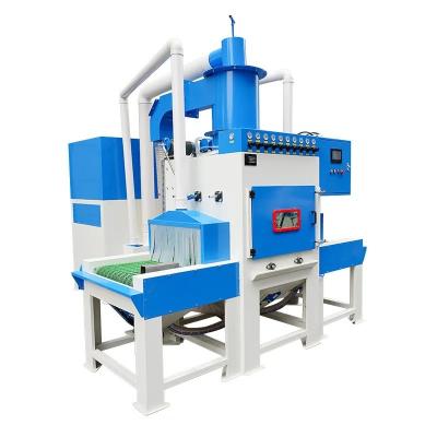 China Pass Through Type Automatic Sand Blasting Machine With Mesh Conveyor Or Roller Conveyor for sale