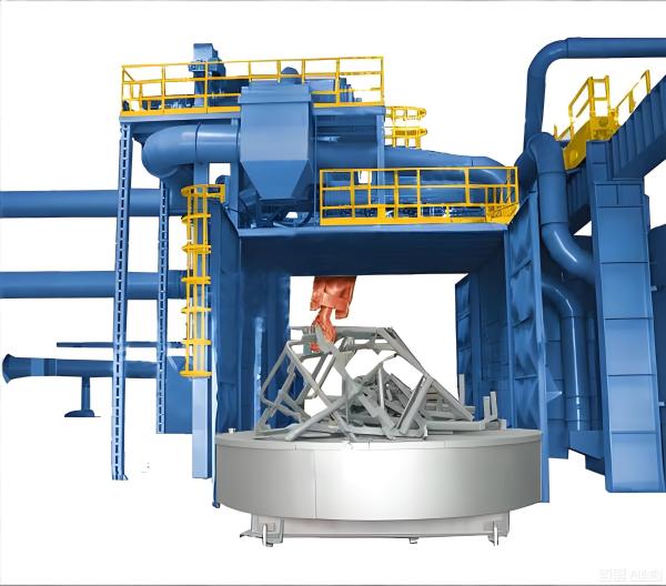 Quality Big Rotary Table Shot Blasting Machine For Large Heavy Metal Parts Blasting for sale