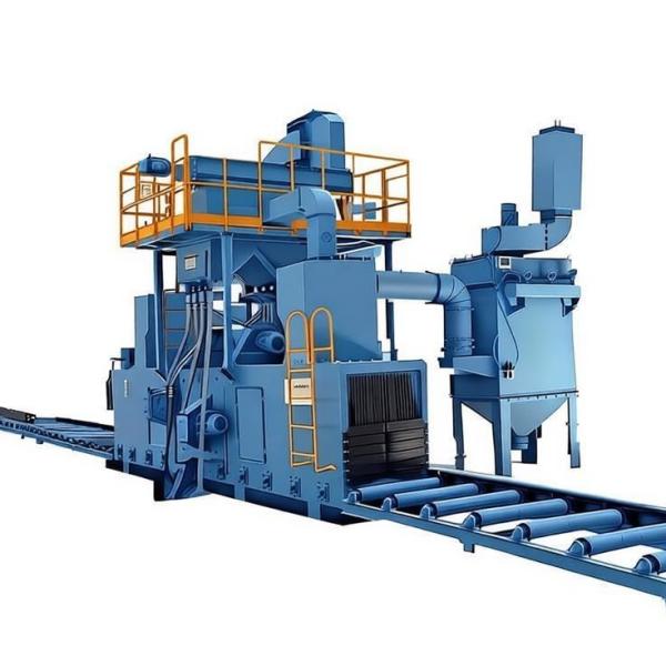 Quality 0.5-4.0m/Min Roller Conveyor Shot Blasting Machine Using Cut Wire Shot Media Ensuring Surface Cleaning for sale