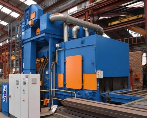 Quality 0.5-4.0m/Min Roller Conveyor Shot Blasting Machine Using Cut Wire Shot Media for sale