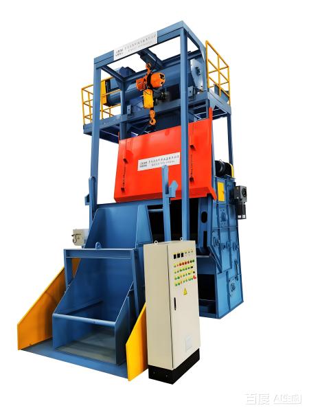 Quality Two Blast Wheels Tumble Drum Shot Blasting Machine With Rubber Belt Apron For Batch Cleaning for sale