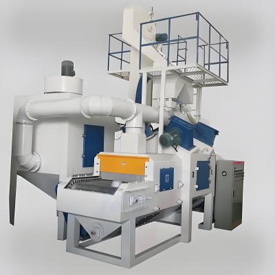 China Automatic Stone Blasting Machine With Four Blast Wheels And High Volume Dust Collector for sale
