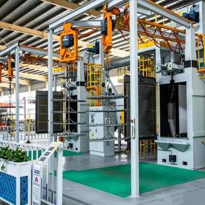China Spinner Hanger Shot Blasting Machine for Continuous Surface Cleaning and Metal Preparation in Industrial Production Lines for sale