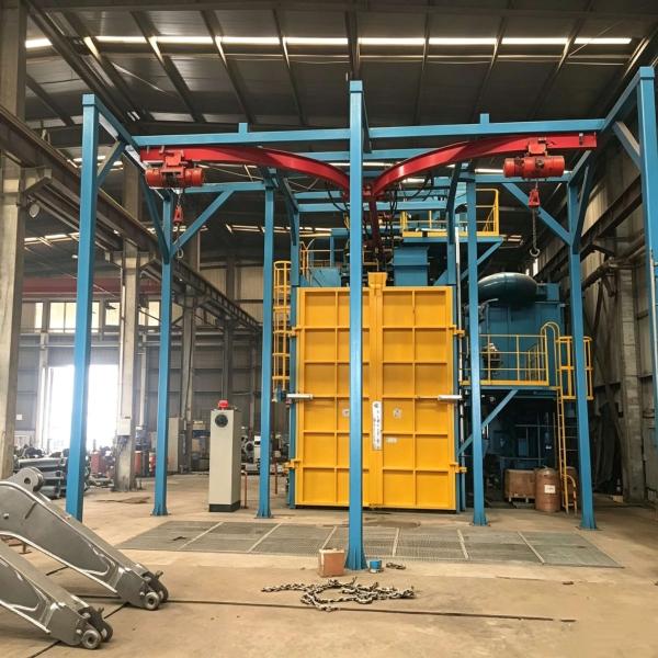 Quality PLC Control Spinner Hanger Shot Blasting Machine with No Pit Structural Form and for sale