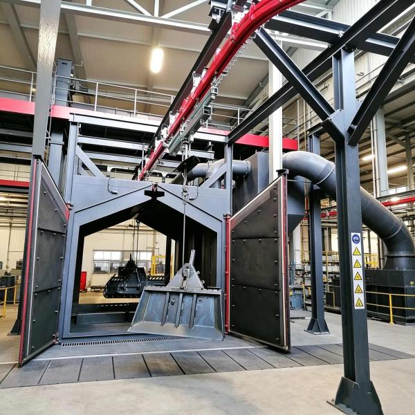 Quality Continuous Overhead Conveyor Shot Blasting Machine for Cleaning Descaling and for sale