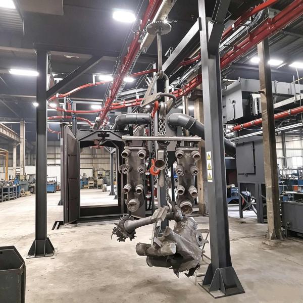 Quality Continuous Overhead Conveyor Shot Blasting Machine for Cleaning Descaling and for sale