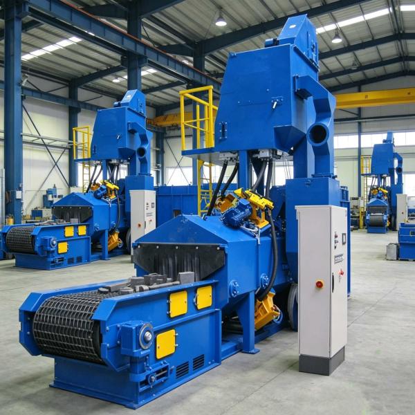 Quality Wire Mesh Shot Blasting Machine with PLC Control Touch Screen Manganese Steel Construction for Sa2.5~3.0 Cleanliness for sale