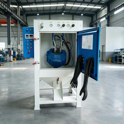 China Rotary Drum Automatic Sand Blasting Machine with PLC Control, Automatic Sand Collection, and Random Tumbling Motion for Small Metal Components for sale