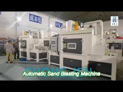 fully automatic satellite multi rotary table sand blasting machine for high productivity