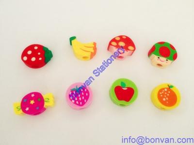 China small fruit eraser for children gift use, fruit rubber eraser for promotional use for sale