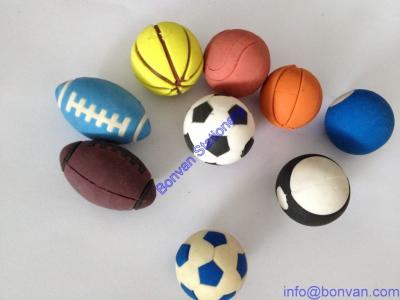 China ball shape eraser,foot ball eraser,basket ball eraser,sport eraser,kids gift eraser for sale