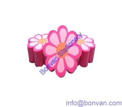 China flower shape kids eraser, children use eraser, children rubber eraser for sale
