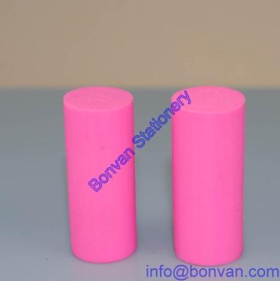 China pink pencil eraser, tube shape pencil eraser, rubber eraser for sale