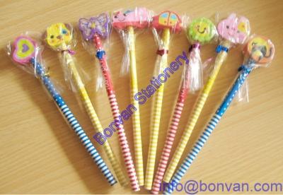 China promotional advertising kids pencil topper eraser, pencil head eraser, pencil cap eraser for sale