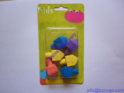 China blister card packing pencil 3D eraser,3D pencil topper eraser for sale