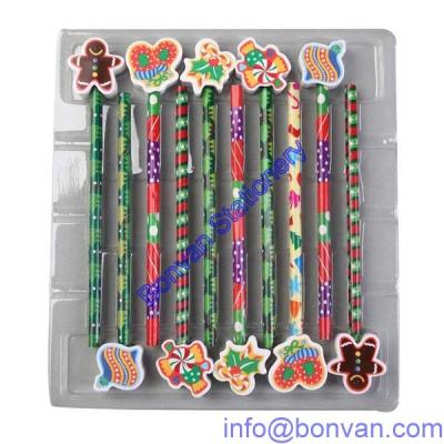 China gift pencil eraser set,pencil topper eraser set,children school pencil set for sale