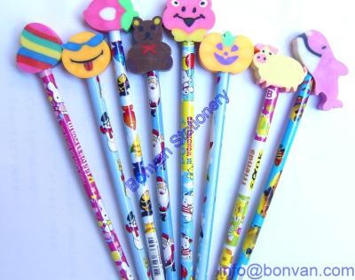 China animal cartoon pencil,pencil topper eraser,gift cartoon eraser for sale