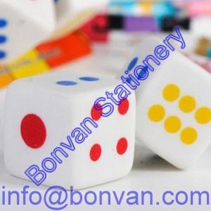 China dice eraser, kid toy dice eraser, printed cube raser for sale
