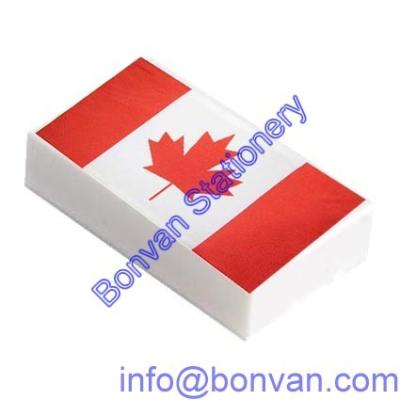 China white eraser, flag printed eraser,flag eraser from china factory for sale